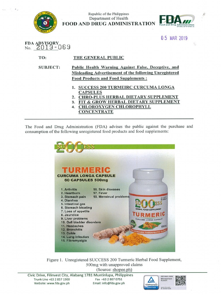 FDA Advisory No. 2019 069 | PDF