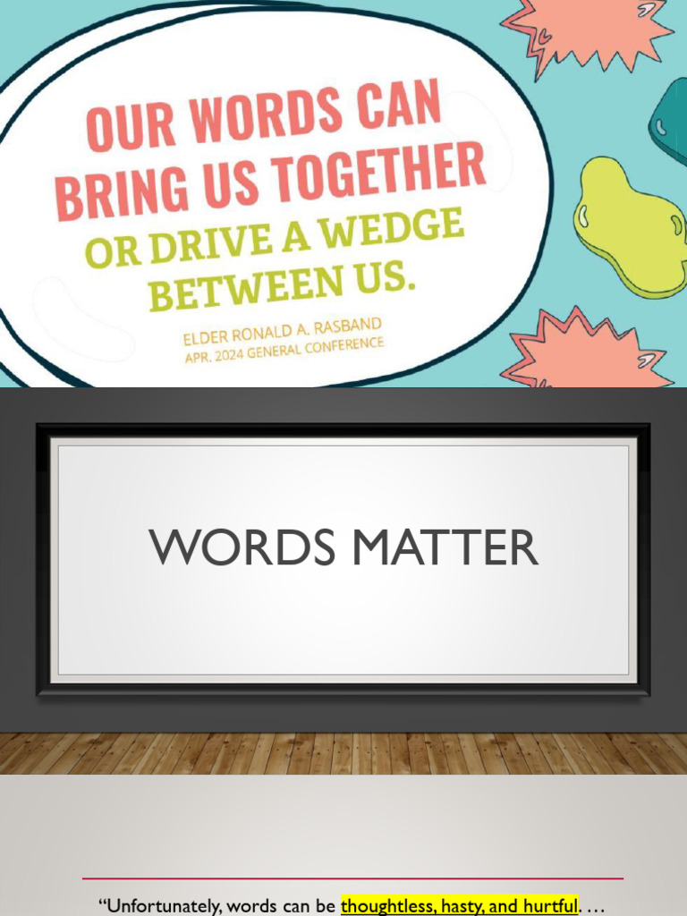 Words Matters Presentation | PDF | Prophet | Christian Belief And Doctrine