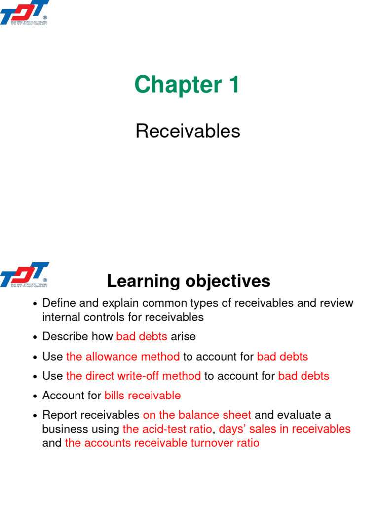 Ch01_Receivables | PDF | Bad Debt | Debits And Credits