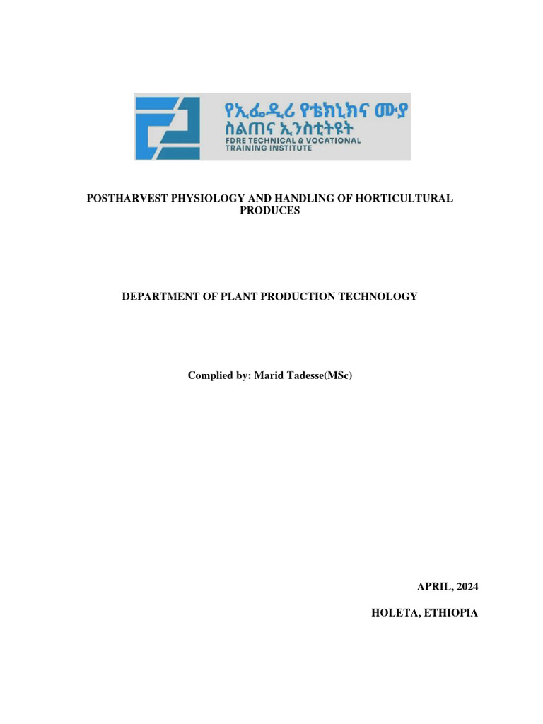 Post Harvest Physiology and Handling of Horticultural Crops | PDF ...