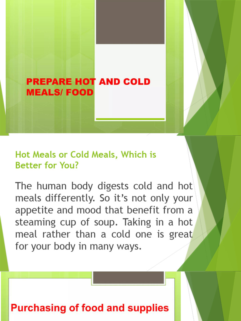 Hot vs. Cold Meals: Health Benefits | PDF | Cooking, Food & Wine | Wellness