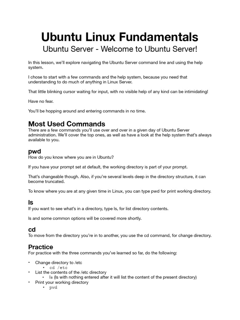 Ubuntu Server Command Line Basics | PDF | Software Engineering | Computing