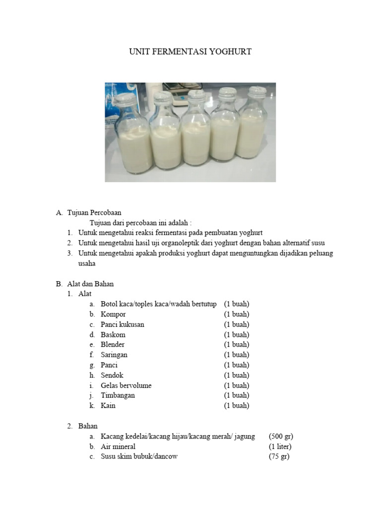 Panduan Pembuatan Yoghurt Fermentasi | PDF | Kesehatan Holistik ...