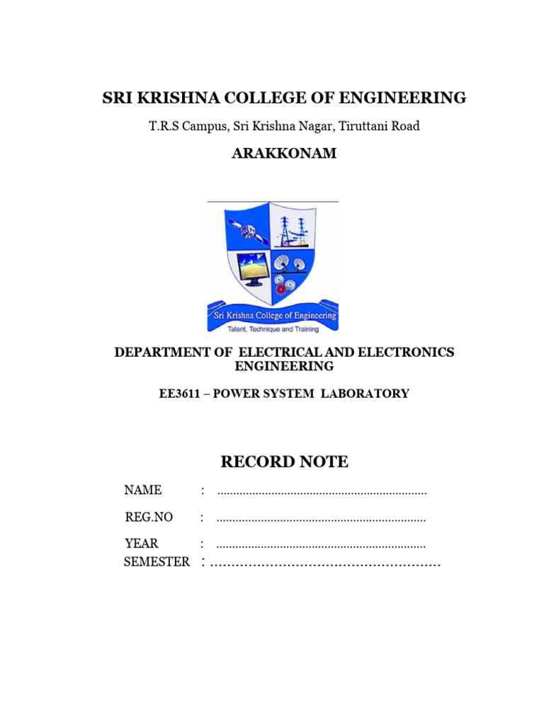 PSS Lab Manual 2023 | PDF | Matrix (Mathematics) | Transmission Line