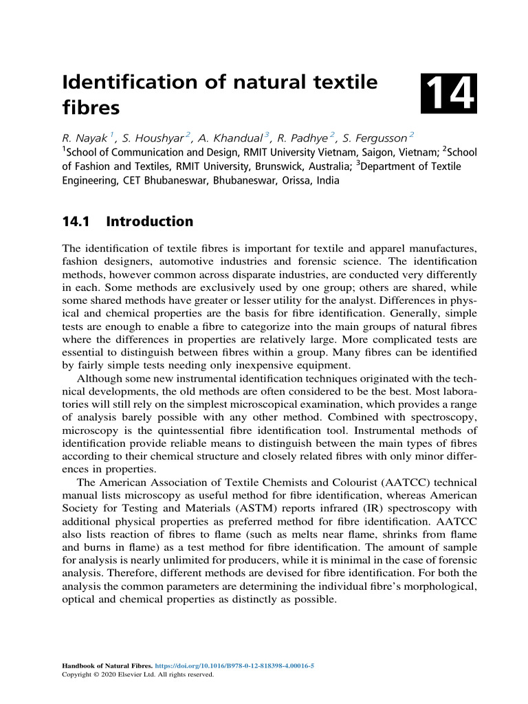 Identificación de Fibras Textiles Naturales | PDF | Silk | Refractive Index