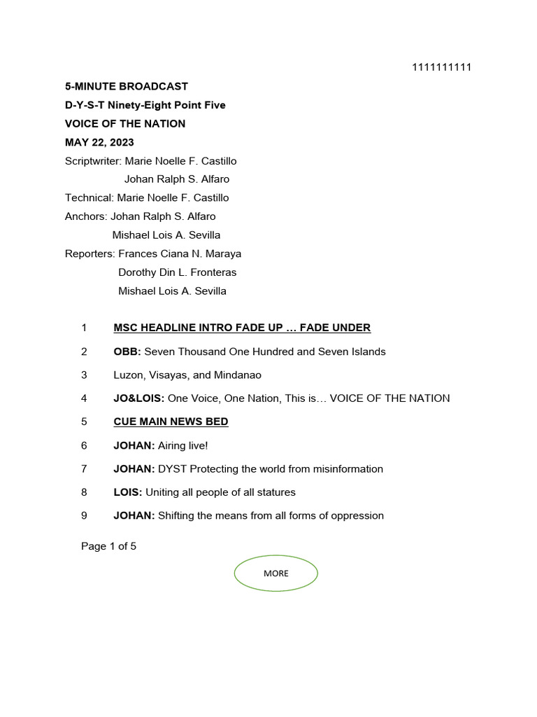 RB General Script 1 | Download Free PDF | Typhoon | Natural Disasters