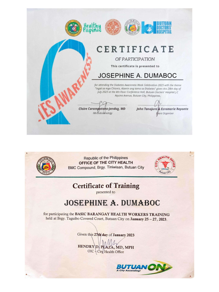 BHW Certificates | PDF