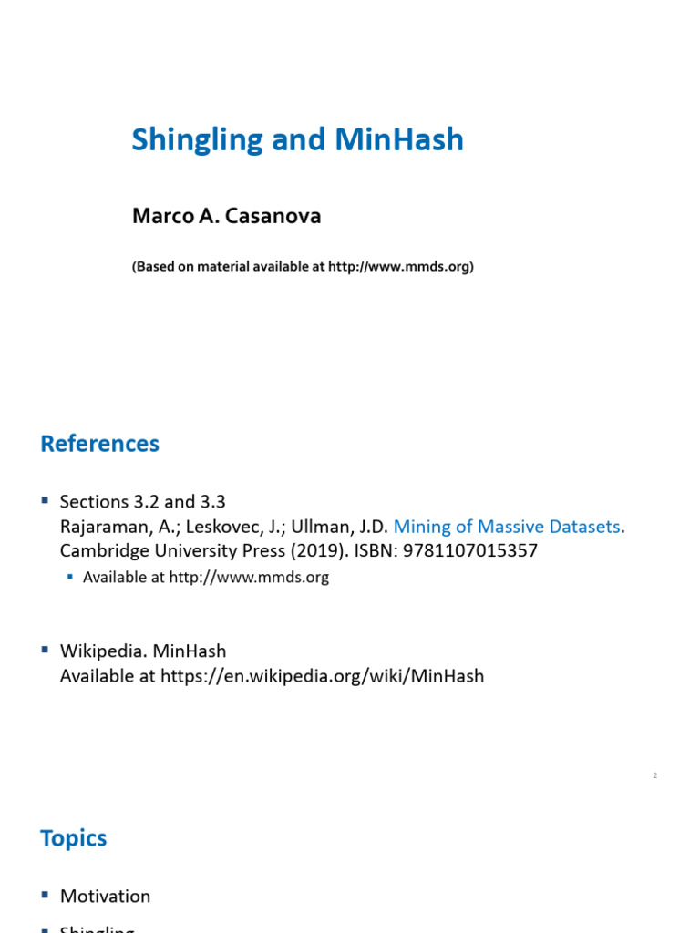03.2 03.3 Shingling MinHash | PDF | Mathematics | Applied Mathematics