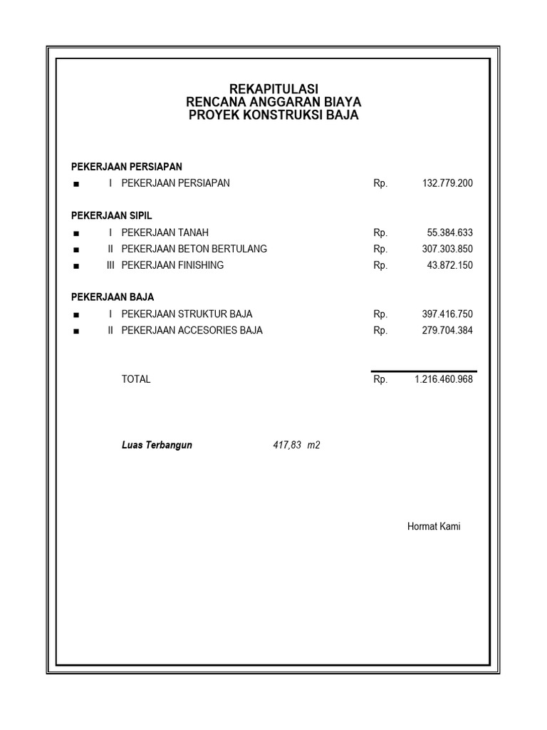 01 Boq - Konstruksi Baja Iwf PT Hino | PDF
