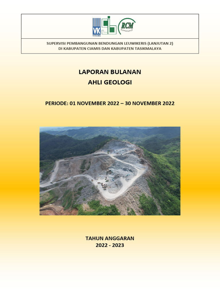 1 - Laporan Bulanan Tenaga Ahli Geologi November 2022 - Copy 1 | PDF