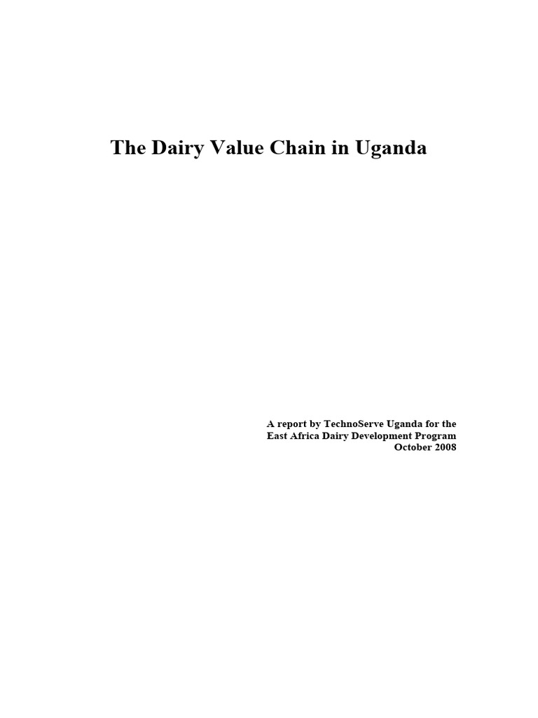 Dairy Value Chain Uganda Report | PDF | Milk | Cattle