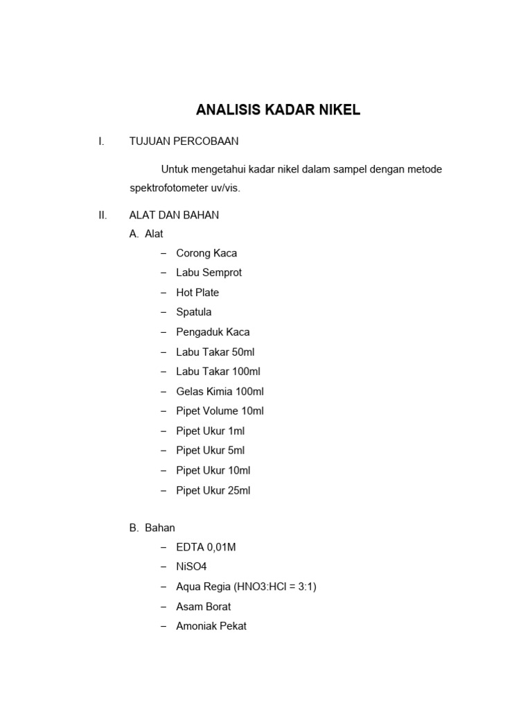 Analisa Nikel | PDF