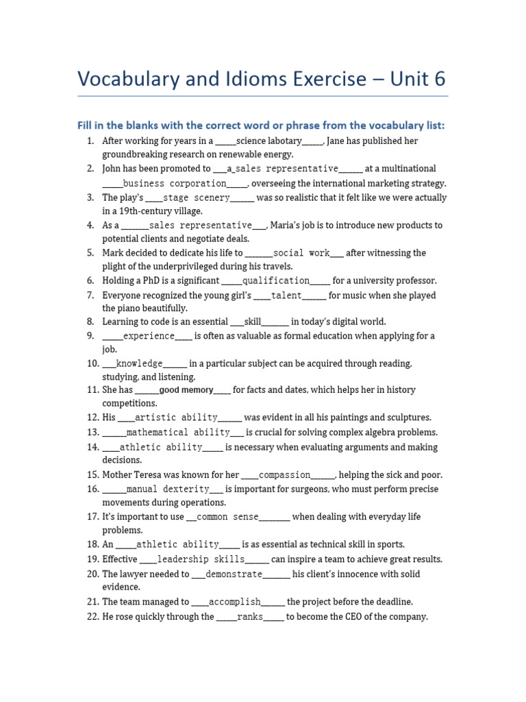 Vocabulary & Idioms for Learners | PDF | Vocabulary | Learning