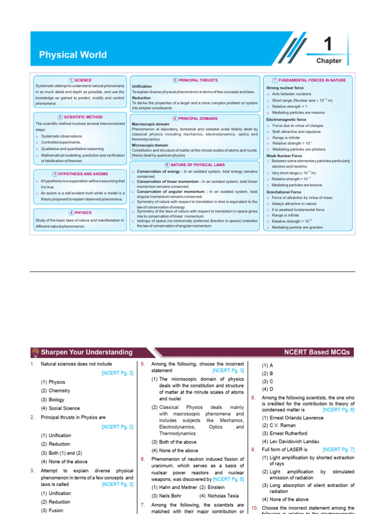 Class 11 Physics Aakash Physics NCERT Maps | PDF | Physics | Elementary ...