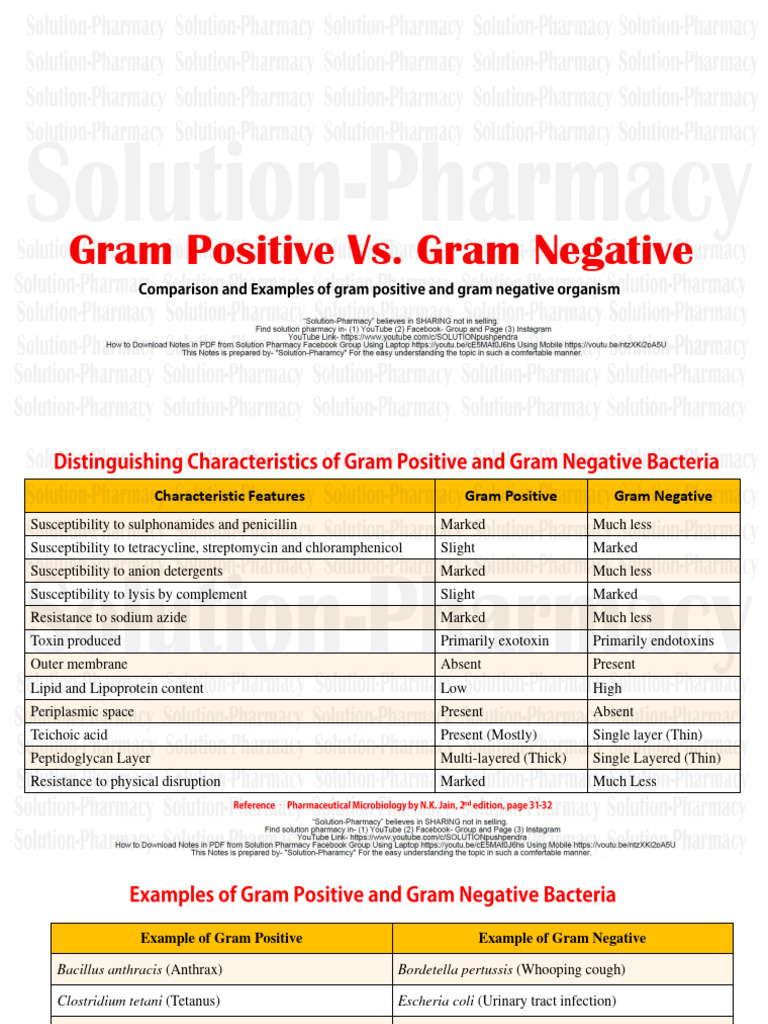 Gram Positive and Gram Negative | PDF
