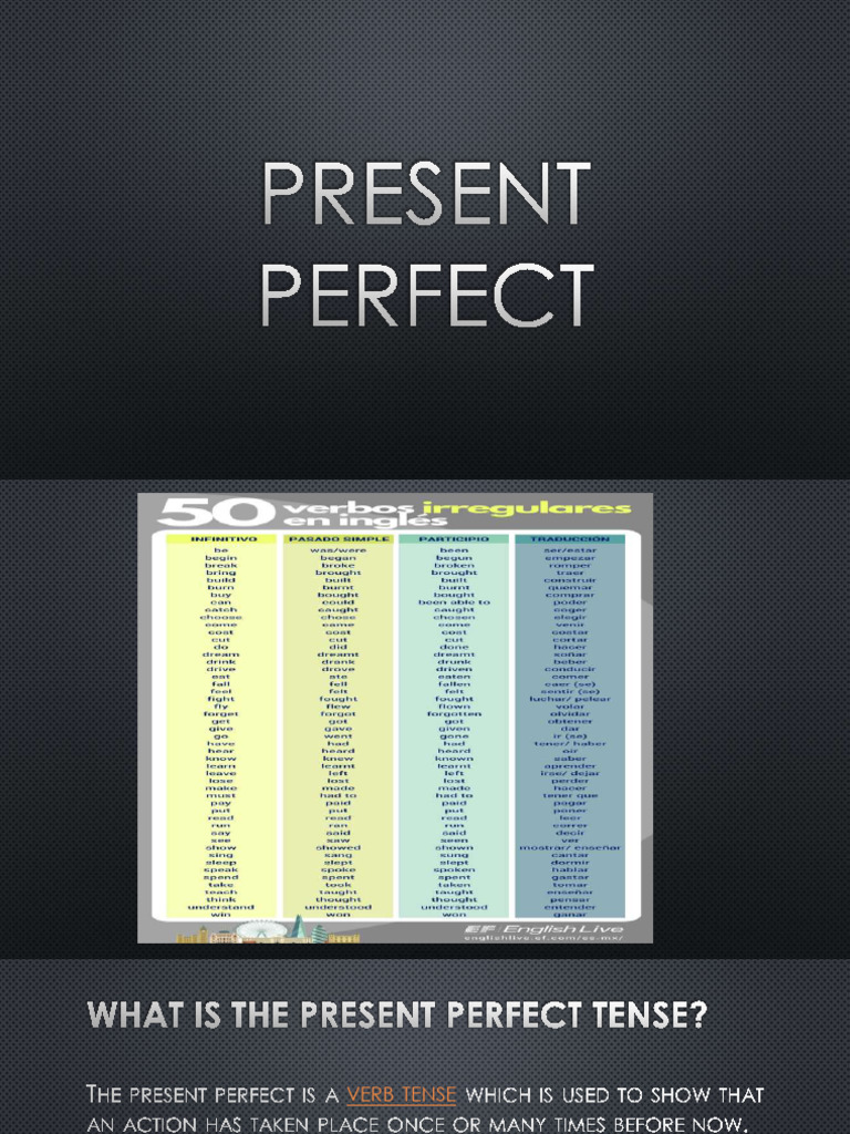 PRESENT PERFECT One | PDF | Language Arts & Discipline