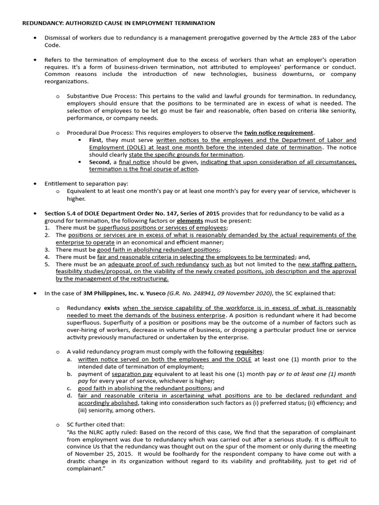 Redundancy | PDF | Layoff | Employment