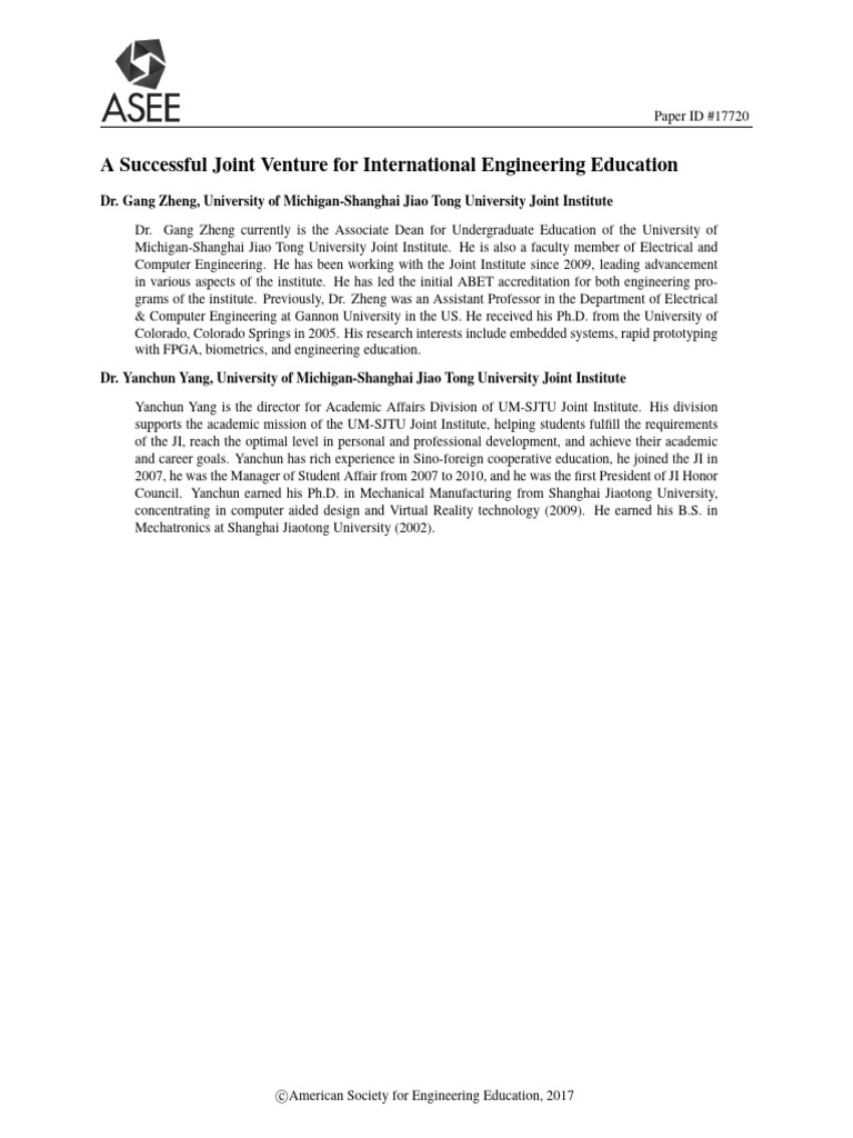 Joint Venture in Engineering Education | PDF | Academic Degree | University