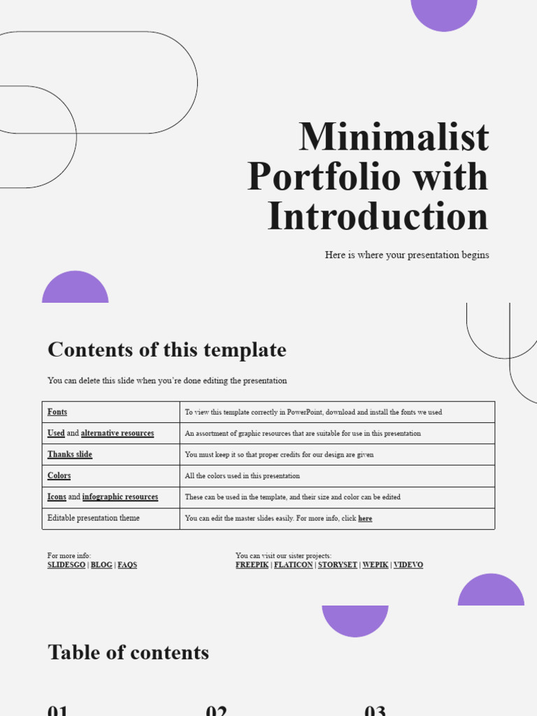 Minimalist Portfolio With Introduction by Slidesgo | PDF | Icon ...