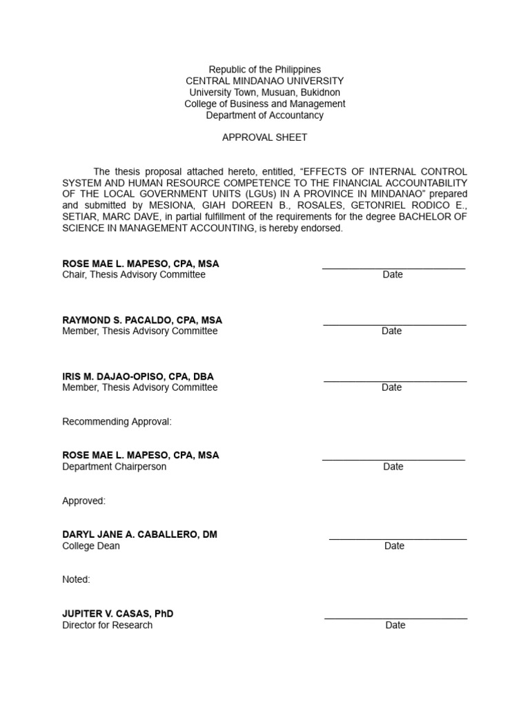 Approval Sheet | PDF | Accounting | Qualifications