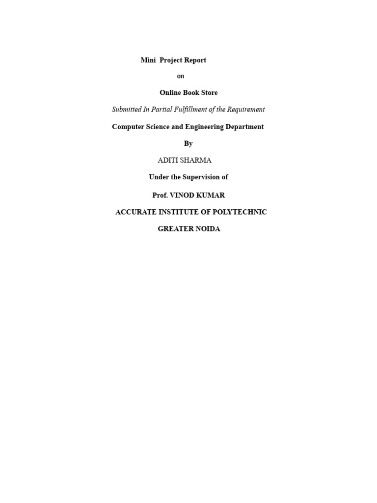 Mini Project Report | PDF | Html | Html Element