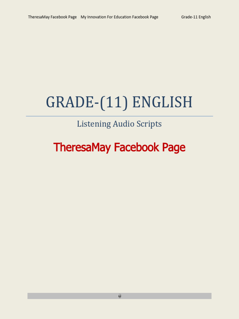 G11 Listening Audio Script | PDF | Wildlife