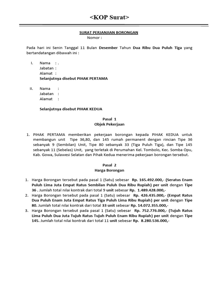 Contoh Surat Spk Pdf