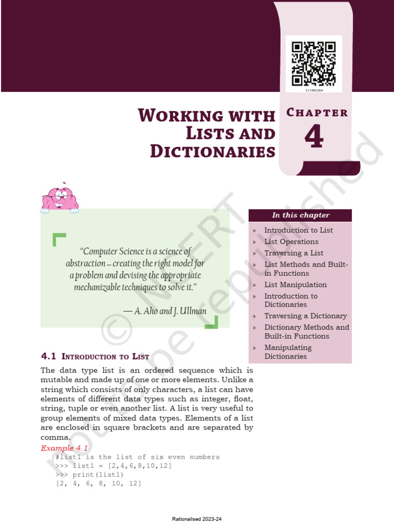 Working With Lists and Dictionaries | PDF | Data Type | Magenta