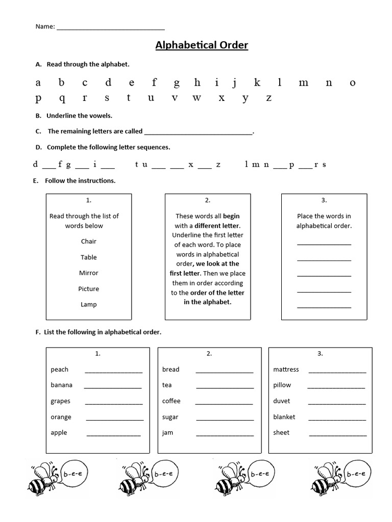 Alphabetical Order Practice Worksheet | PDF | Languages | Foreign ...