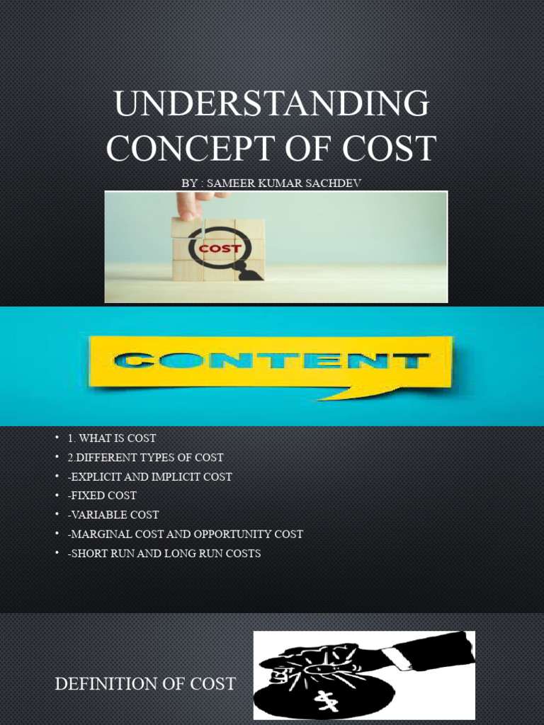 Concept of Cost | PDF