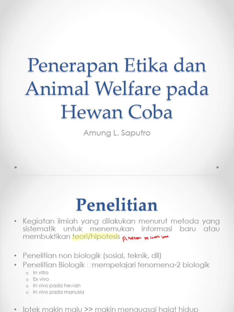 Penerapan Etika Dan Animal Welfare Pada Hewan Coba | PDF