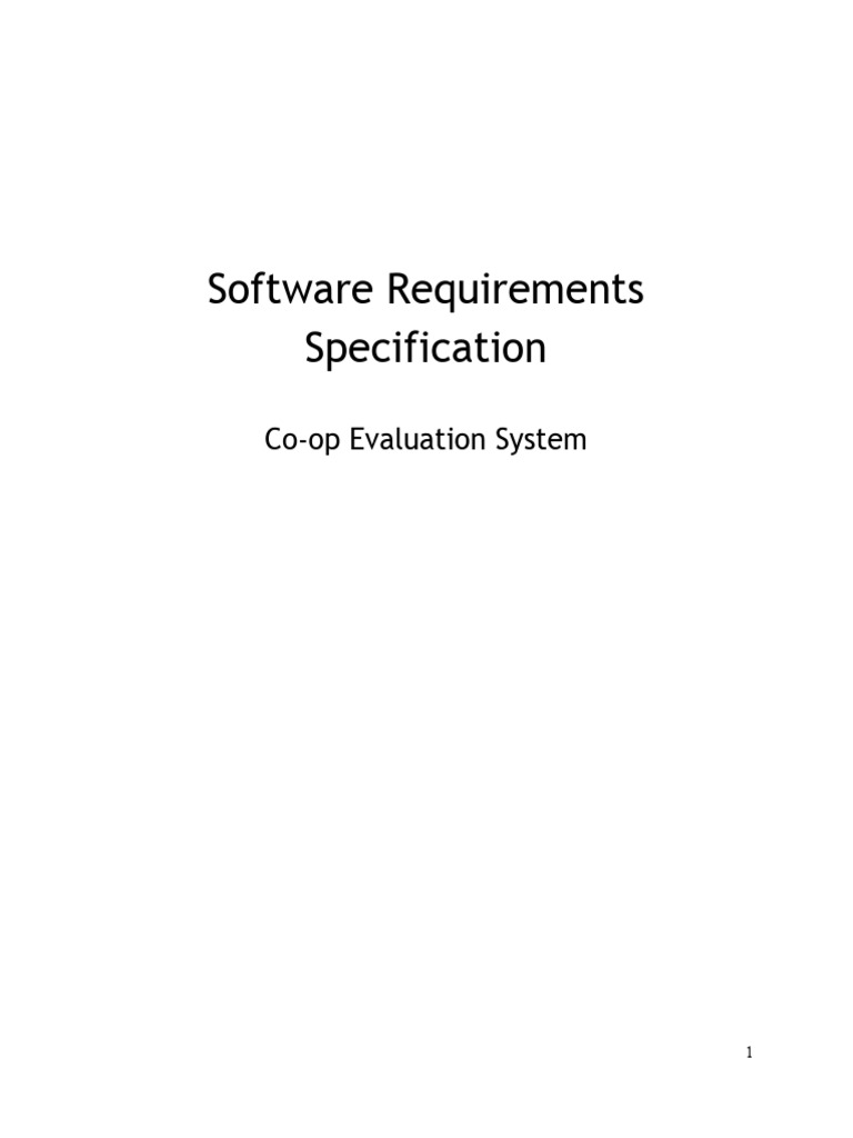 Software Requirements Specification: Co-Op Evaluation System | PDF | Server (Computing) | Use Case