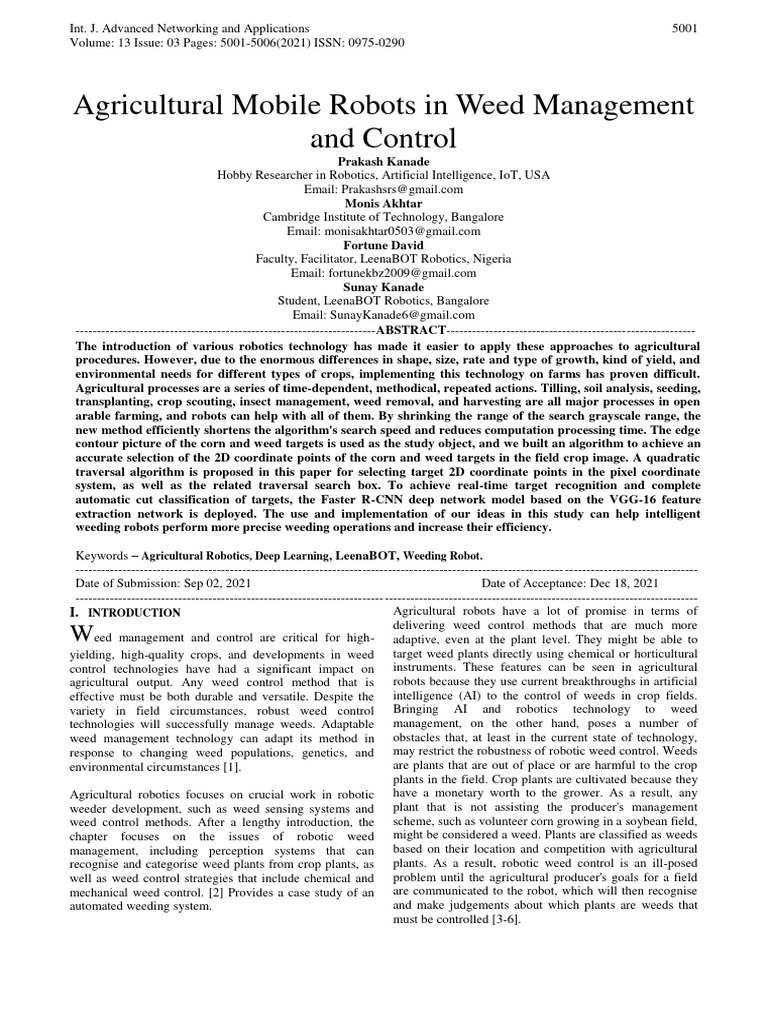 Agricultural Robots for Weed Control | PDF | Weed | Robotics