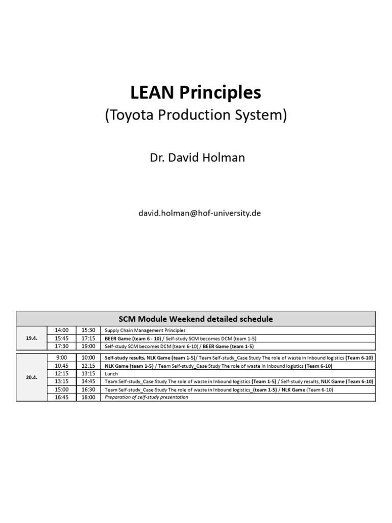 2 - LEAN Principles - SCM Module SuSe2024 - Gr1 - Moodle | PDF | Lean ...