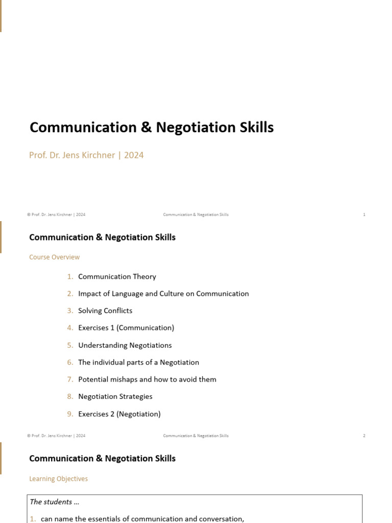 Communication and Negotiation Skills-1 | PDF | Negotiation | Communication