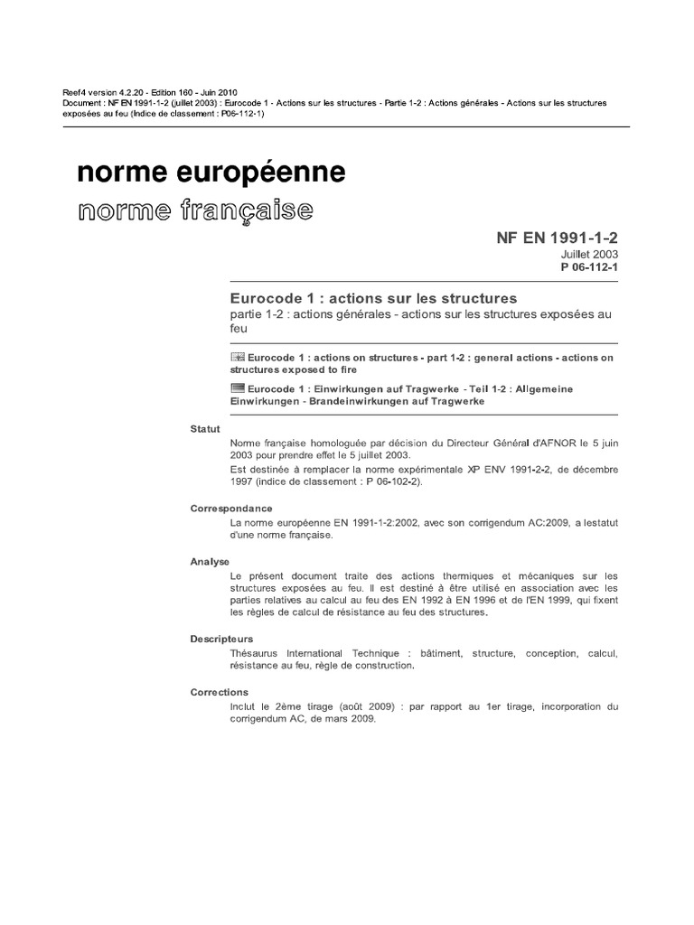 NF en 1991-1-2 | PDF