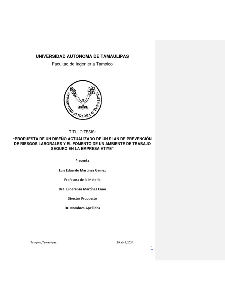 Tarea 18. Propuesta de Investigación (Preliminar) | PDF | Business | Seguridad y salud ocupacional