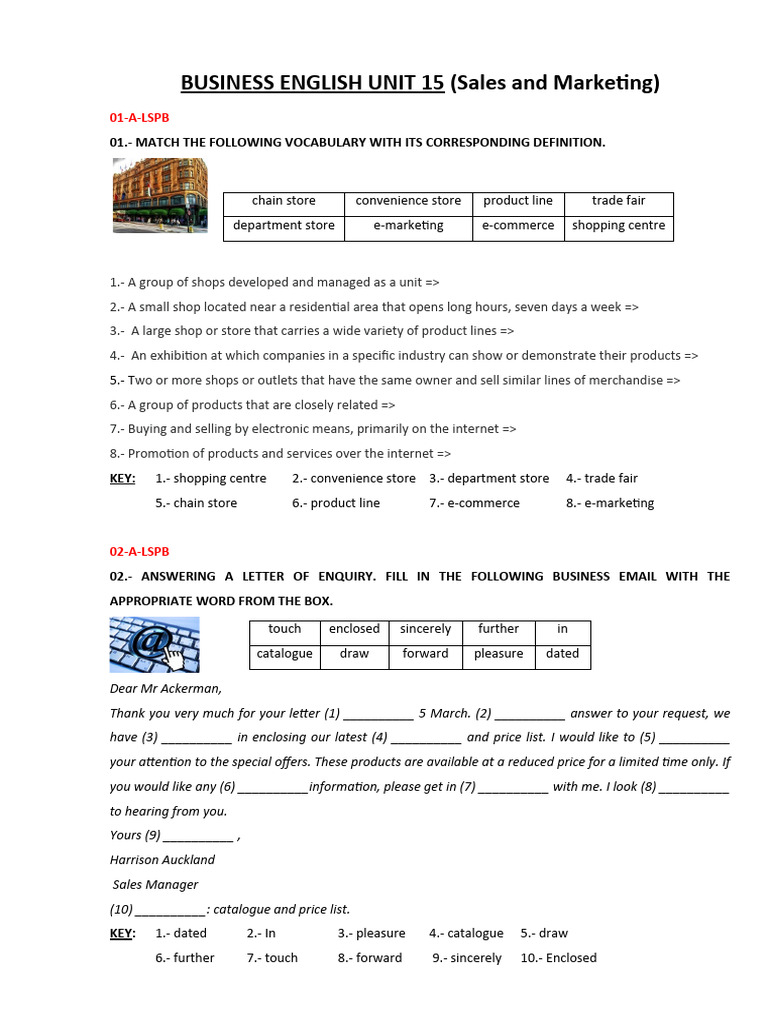 BUSINESS ENGLISH UNIT 15 | PDF | Retail | Convenience Store