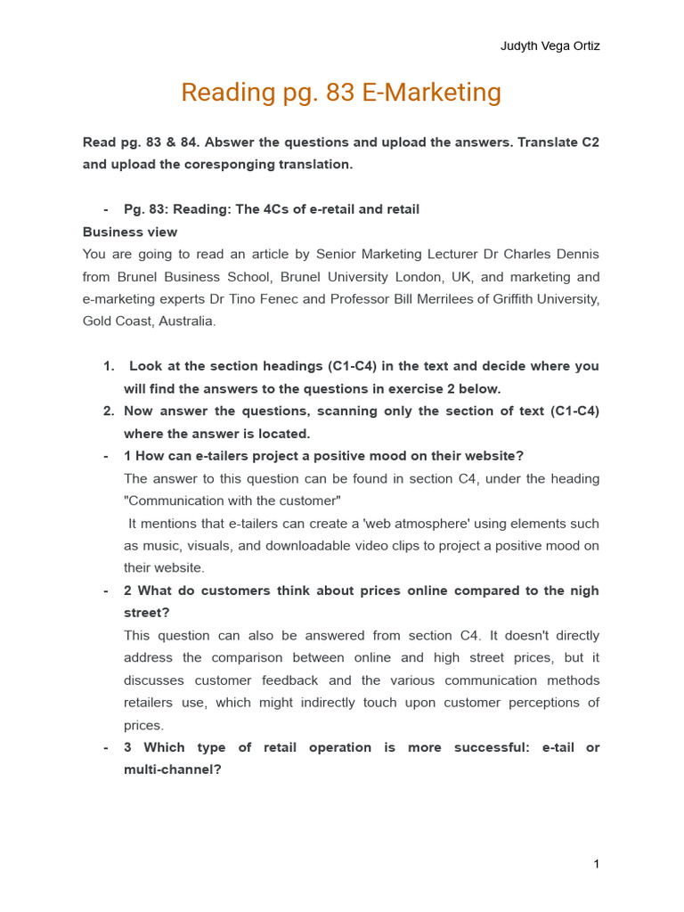 Reading Pg. 83 E-Marketing | PDF | Digital Marketing | Marketing