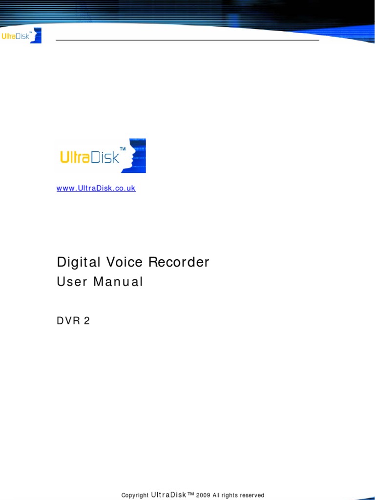 UltraDisk DVR2 User's Manual | PDF | Telephone | Usb