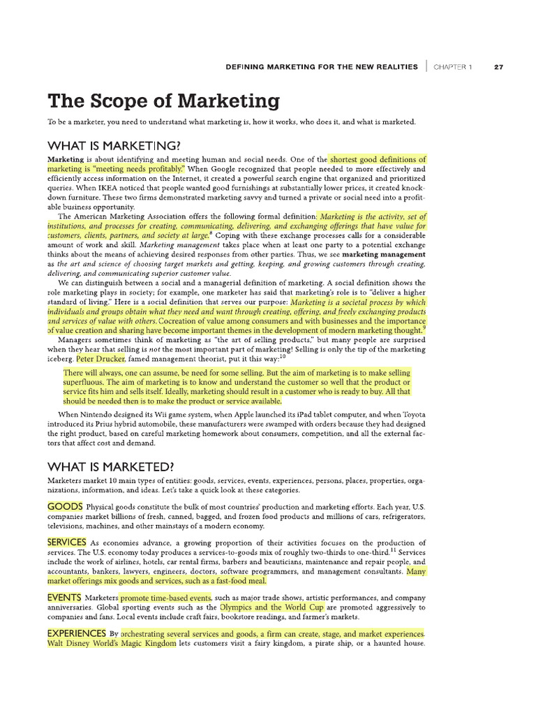 Scope of Marketing | PDF