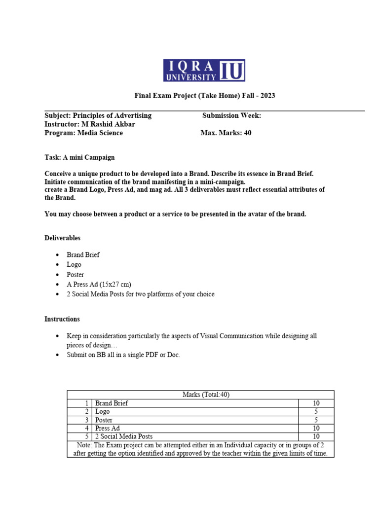 PoA Fall2023 Final Exam Project | Download Free PDF | Brand | Logos