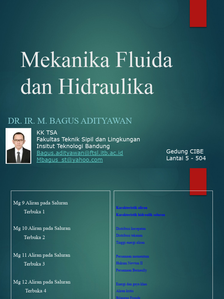 Mekanika Fluida Dan Hidraulika Aliran Pada Saluran Terbuka 5-Minggu 13bgs | PDF