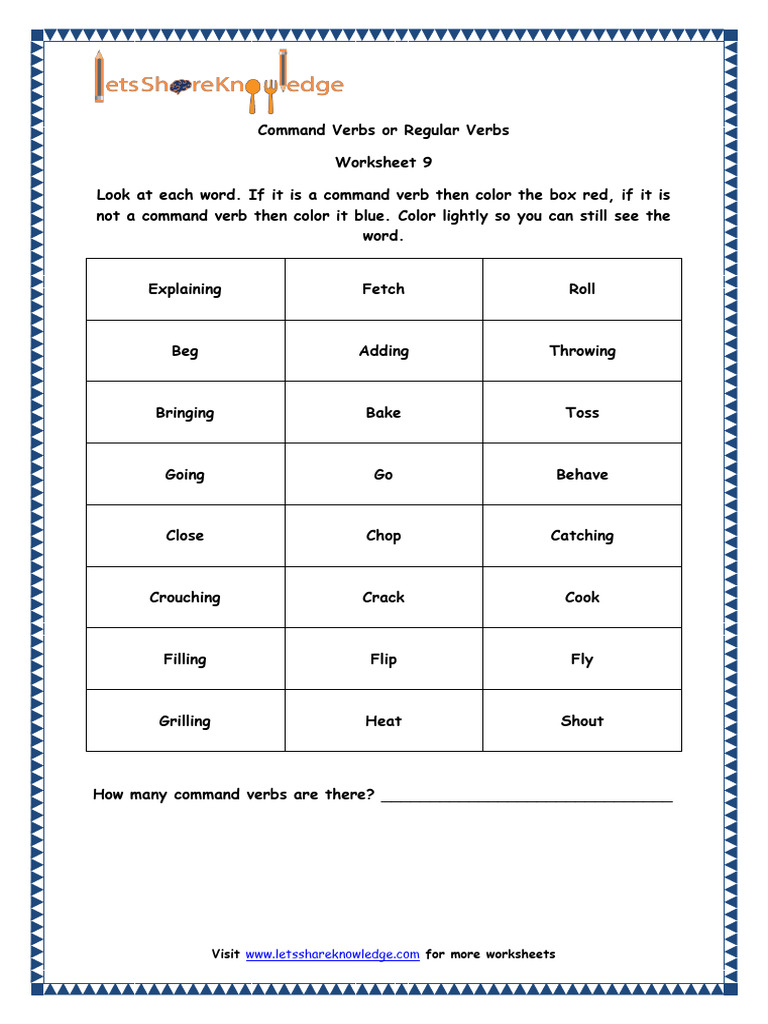 command-verbs-grade-4-english-resources-printable-worksheets-w9 | PDF