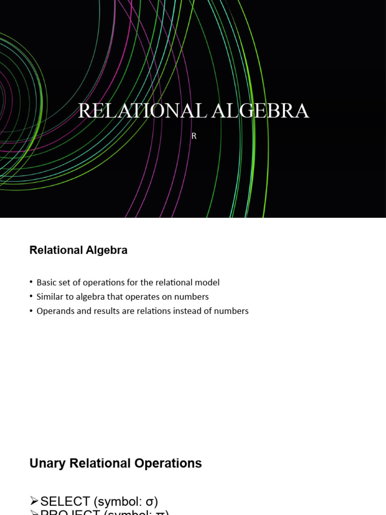Relational Algebra | PDF | Mathematical Logic | Mathematics