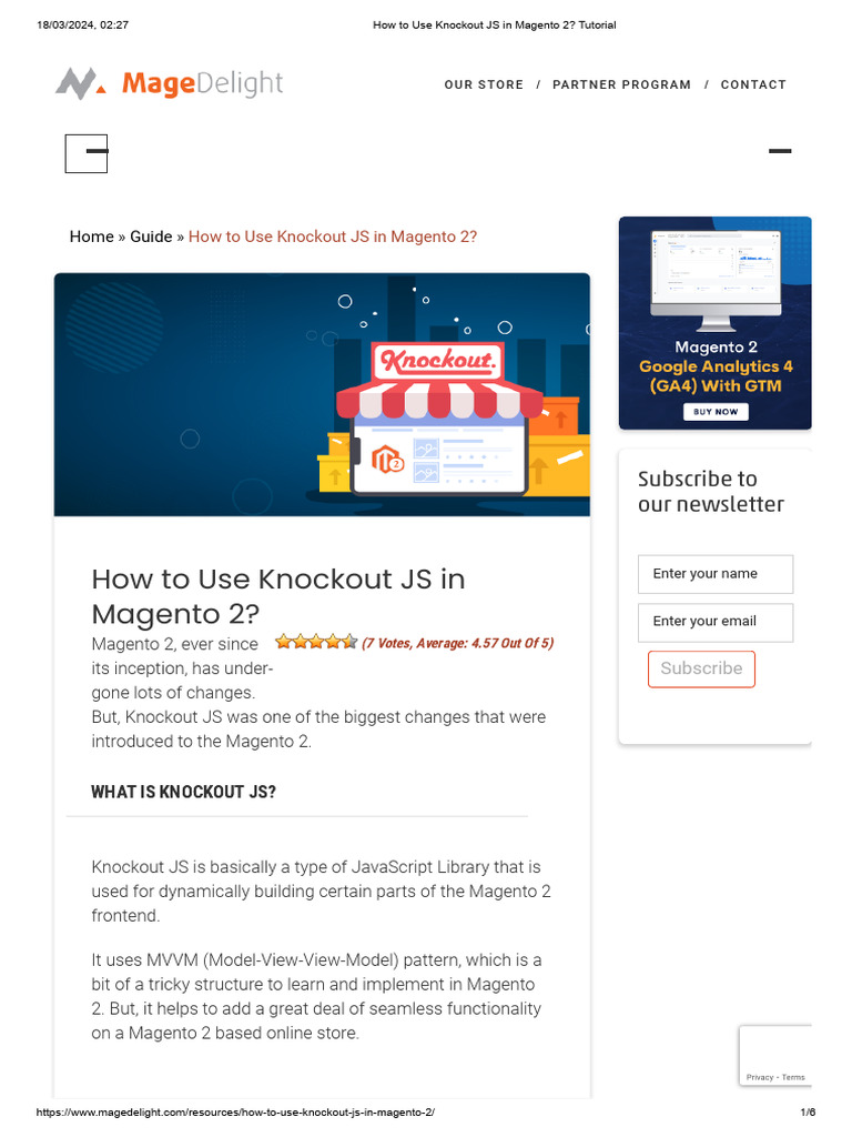 Implementing Knockout JS in Magento 2 | PDF | Magento | Document Object Model