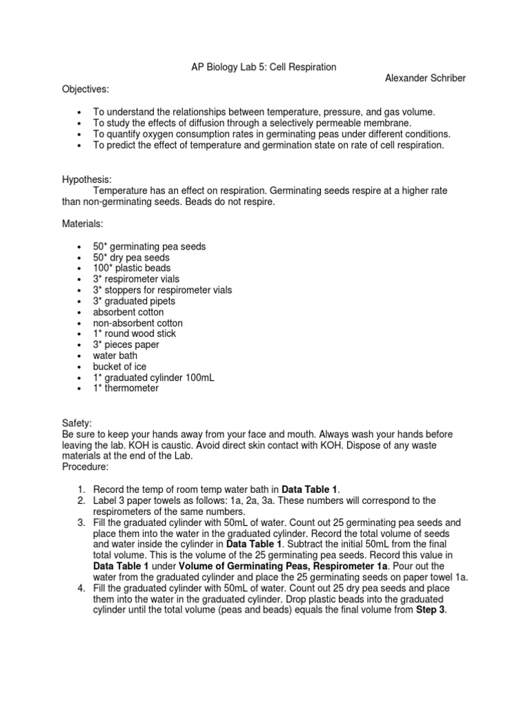 AP Biology Lab 5 | PDF | Germination | Seed