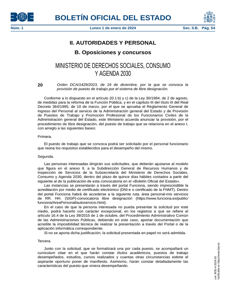 Boe A 2024 20 | PDF | Administración Pública | Gobierno