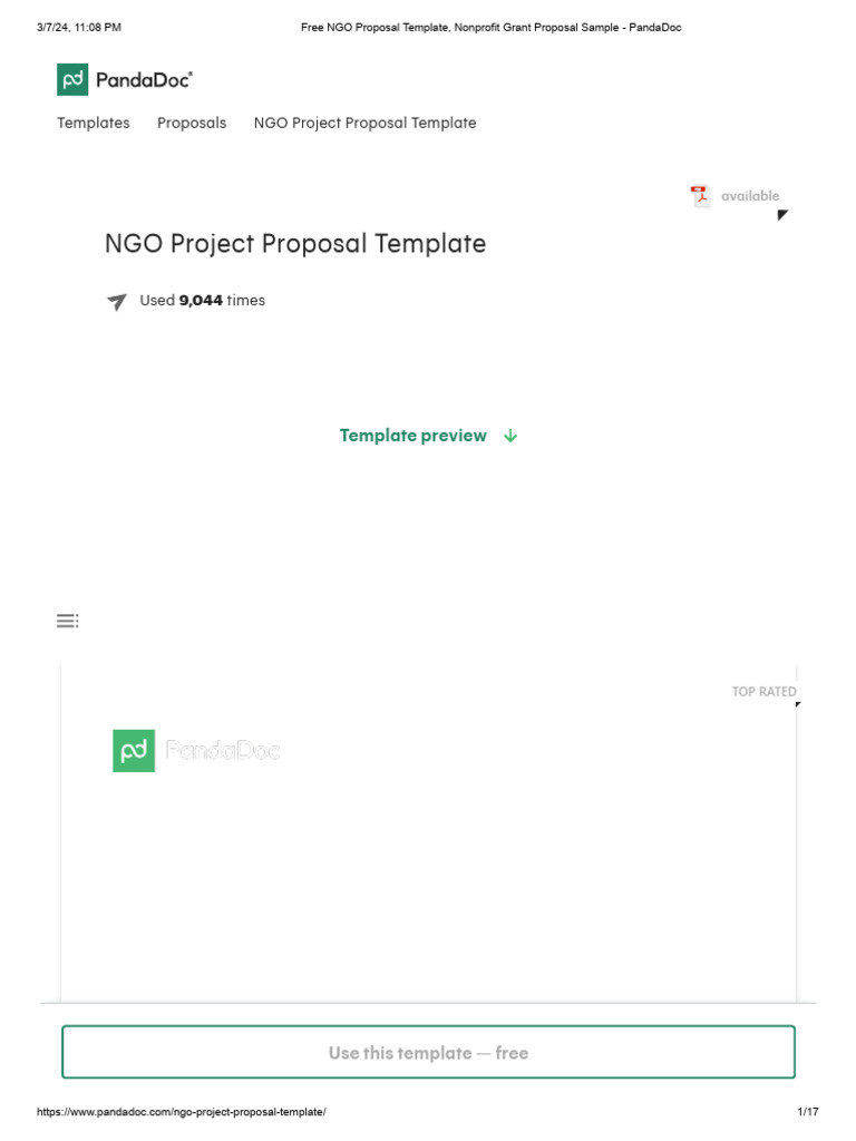 Free NGO Proposal Template, Nonprofit Grant Proposal Sample - PandaDoc ...