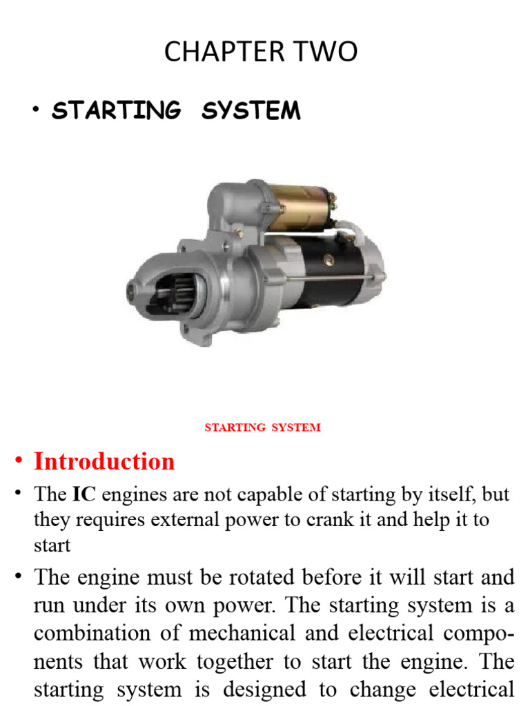 Starting System | PDF | Electric Motor | Magnetic Field